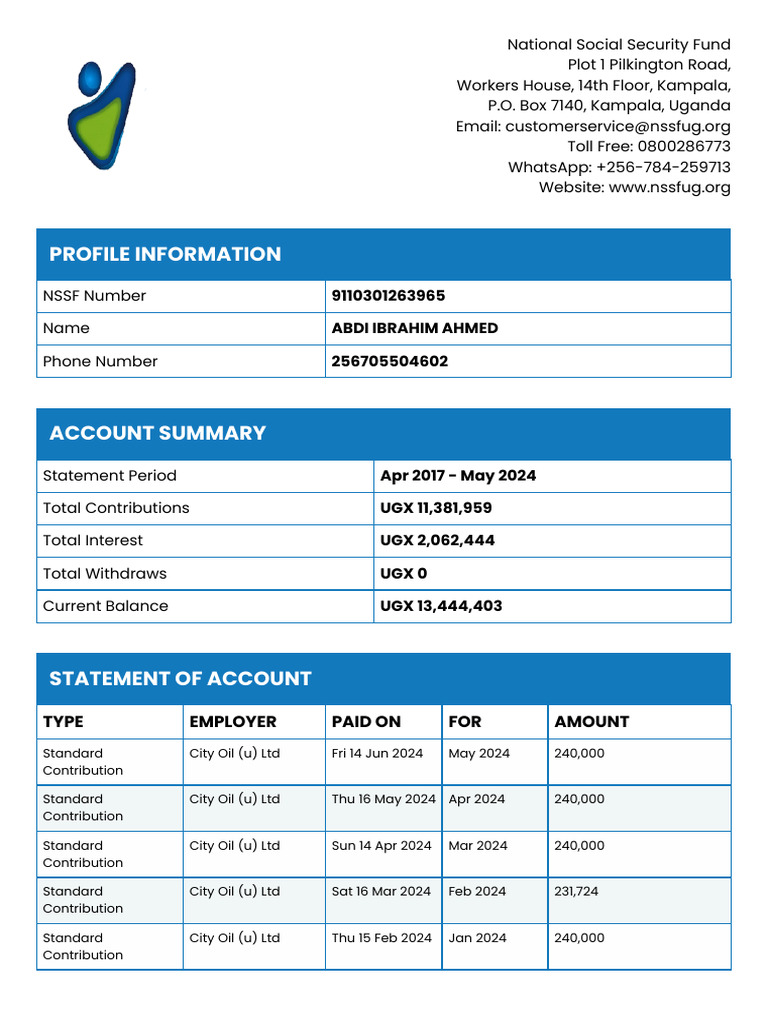 Abdi Ibrahim Ahmed NSSF Statement 2024-07-12t06!39!48 | PDF