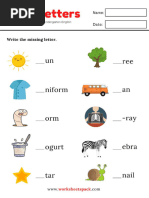 Missing Beginning Sounds Phonics English Worksheet | PDF