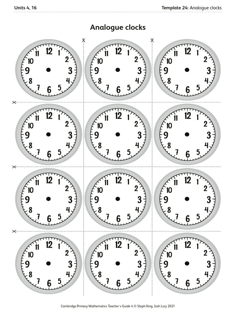 Template 24- Analogue Clocks | PDF