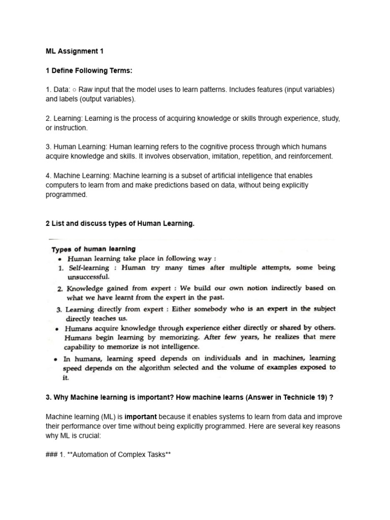 ML Mid - Google Docs Ass 1 | PDF | Machine Learning | Artificial ...
