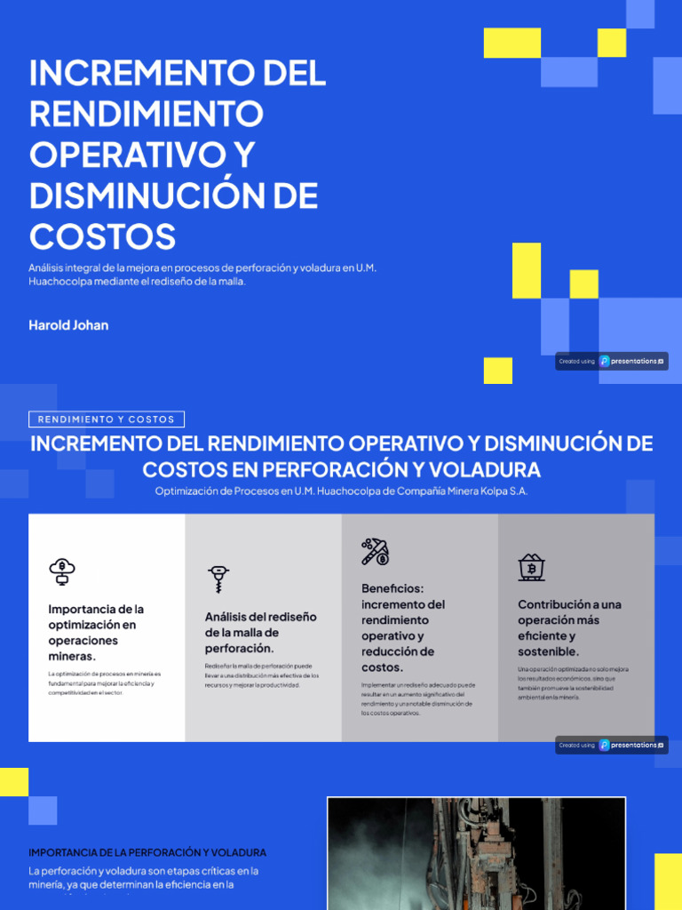 Incremento Del Rendimiento Operativo y Disminución de Costos en ...