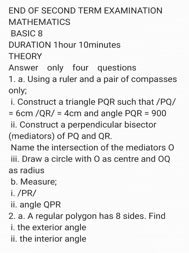 Basic 8 Mathematics Theory | PDF