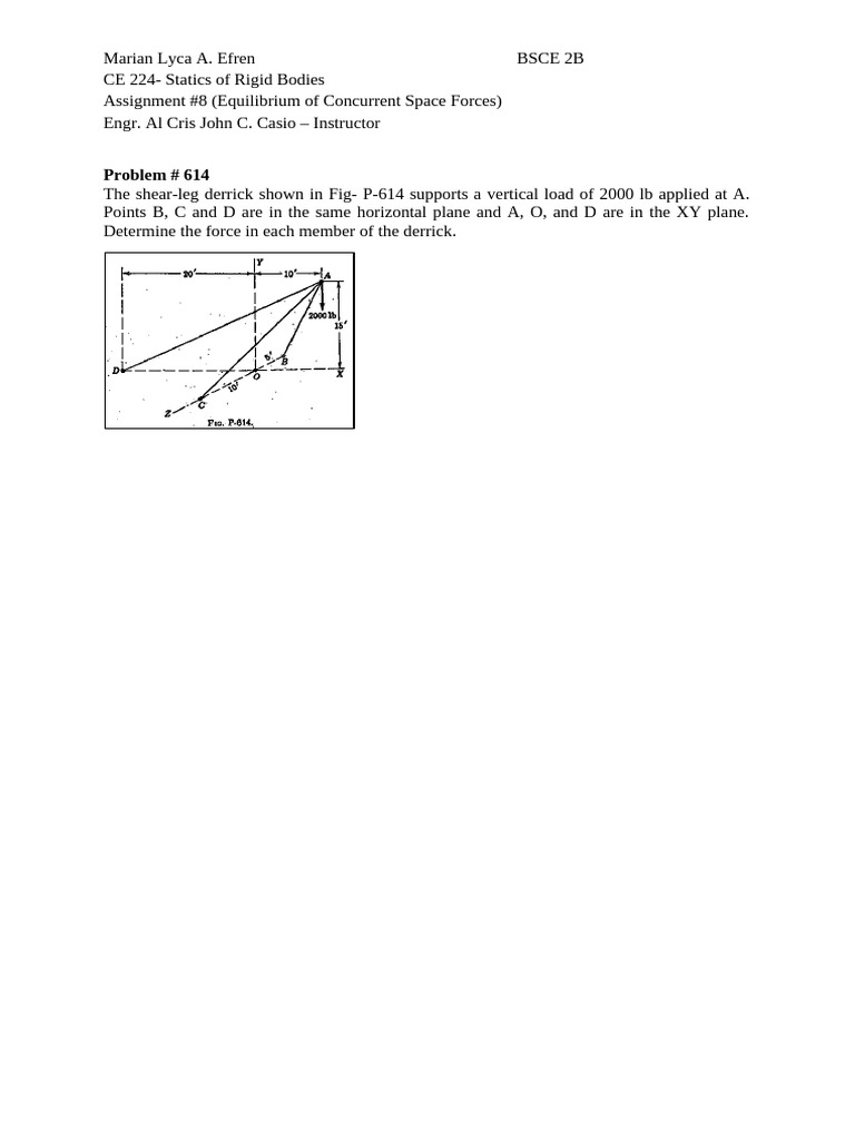 Assignment #8 (Statics of Rigid Bodies) | PDF