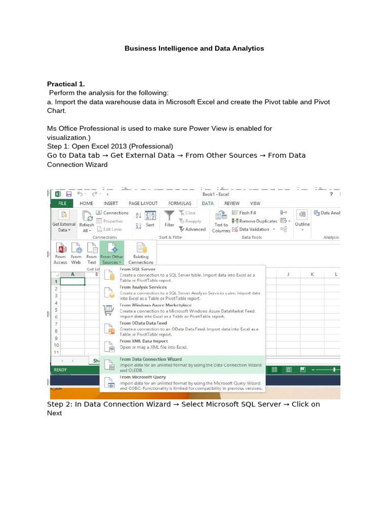 Tyit BI Practical File | PDF | Microsoft Sql Server | Microsoft Excel