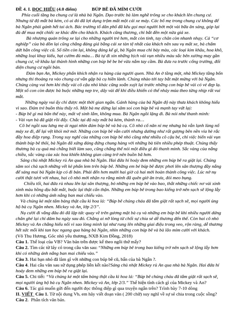 ĐỀ VĂN 7 ktck1 | PDF