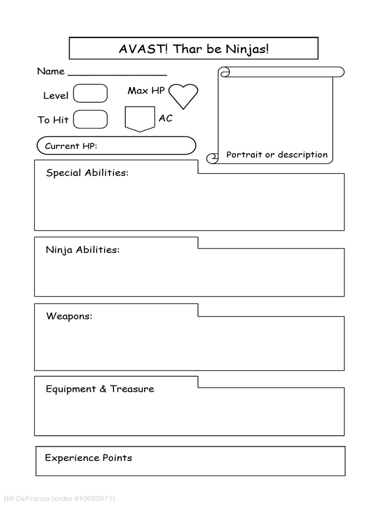 Ninja_Character_Sheet_for_Yarr_Pirate_RPG | PDF
