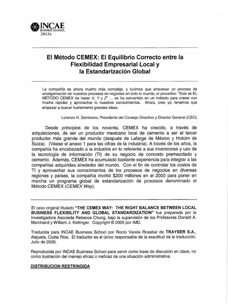 El Metodo Cemex | PDF