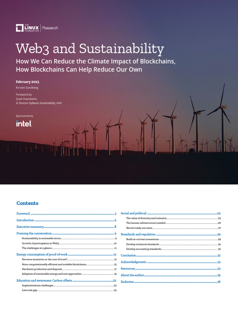 Intel Web3 and Sustainability - Report | PDF | Sustainability | Cryptocurrency