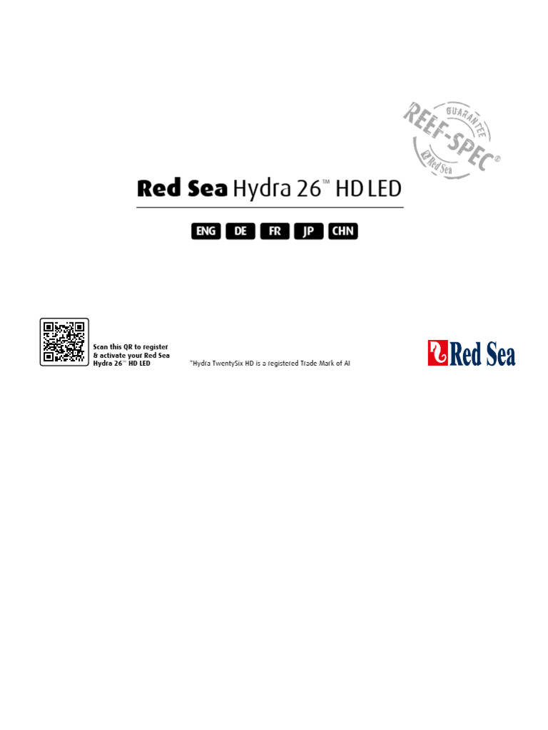 Red Sea Hydra 26 LED Setup Guide | PDF | Color | Light Emitting Diode