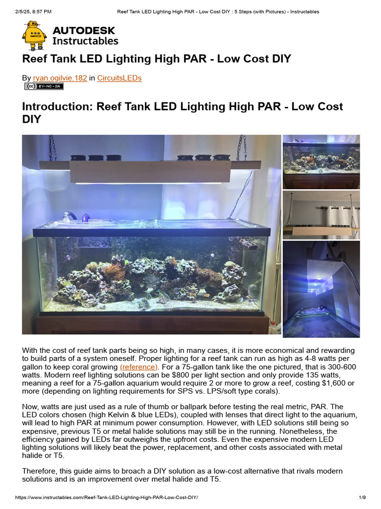 DIY High PAR LED Reef Lighting Guide | PDF | Power Supply | Light ...