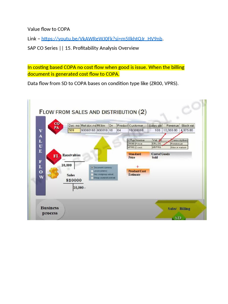 Cost Flow in COPA Analysis | PDF