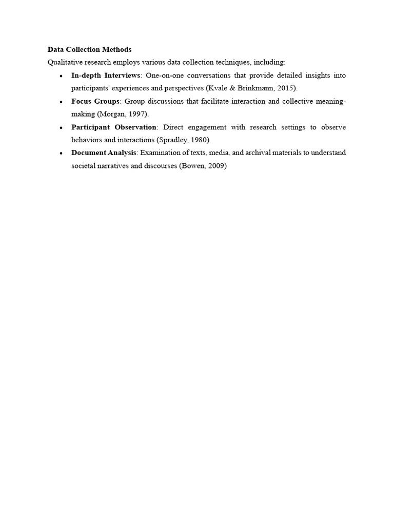 Qualitative Data Collection Techniques | PDF