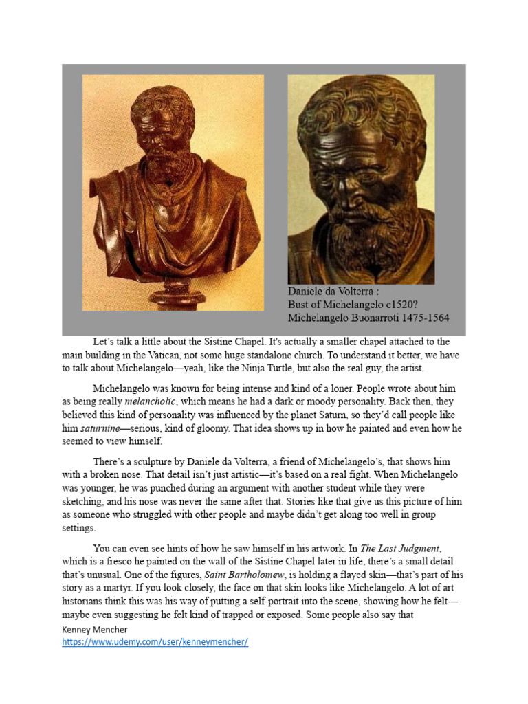 Michelangelo's Influence on the Sistine Chapel | PDF | Michelangelo