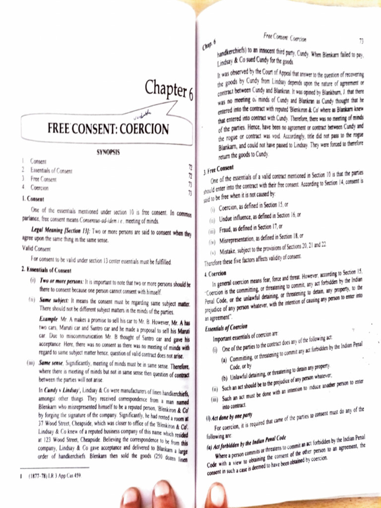 Coercion Free Consent | PDF | Common Law | Justice