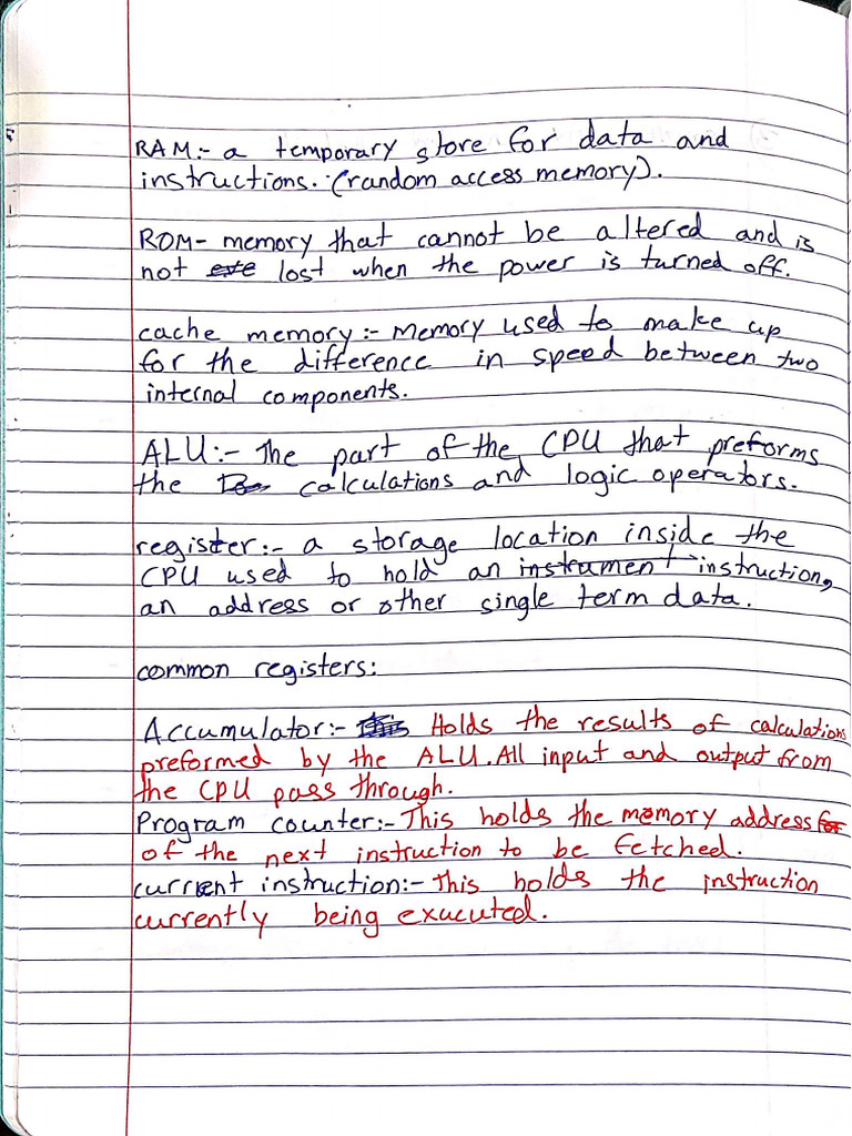 IGCSE CS Unit 3 Rev Notes. | PDF