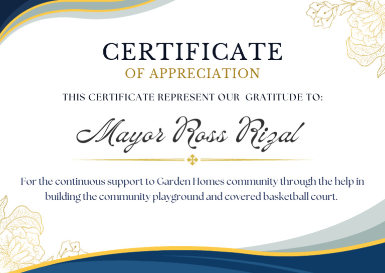 Appreciation for Mayor Ross Rizal | PDF