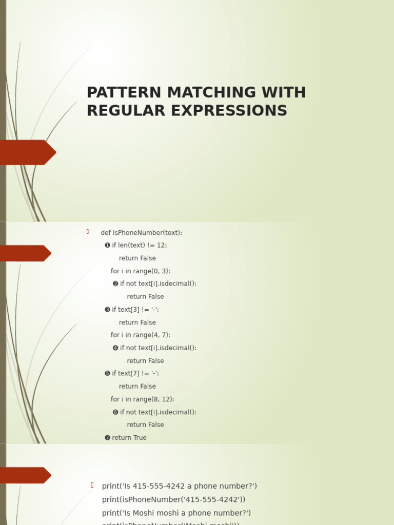 mod-3-PATTERN MATCHING WITH REGULAR EXPRESSIONS | PDF | Regular Expression | Computer Programming