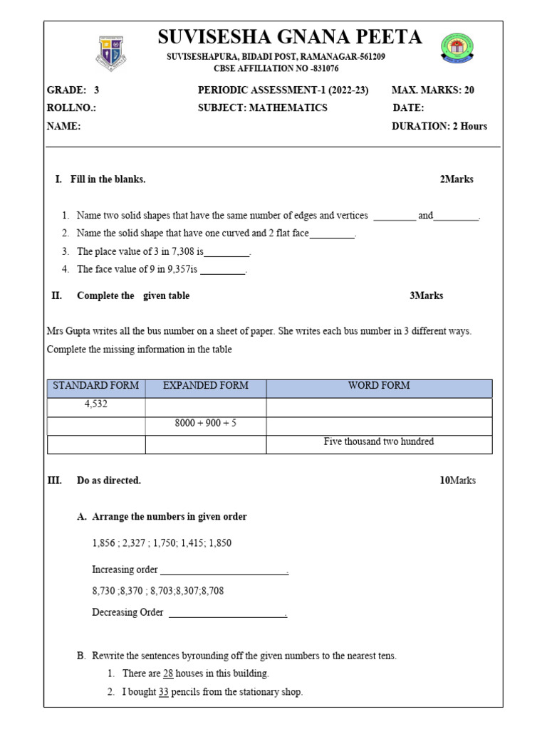 Grade 3 Mathematics | PDF | Geometry