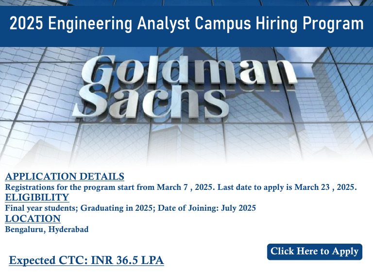Goldman Sachs Engineering Analyst Campus Hiring Program 18032025 | PDF