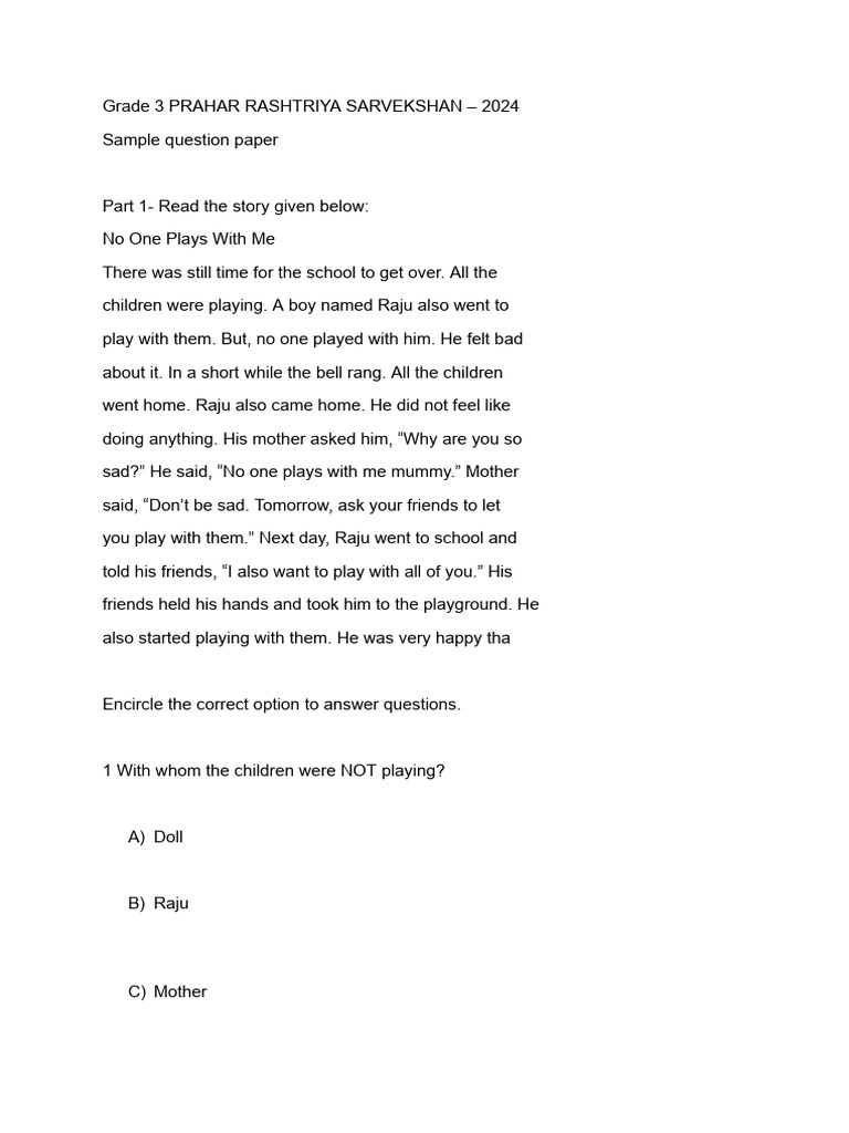 Eng Std 3 Set 4 Sgparakh | PDF