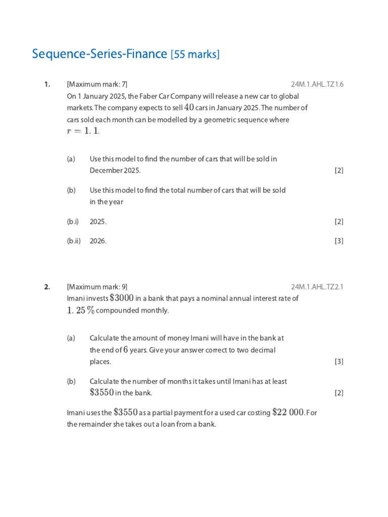 Sequence Series Finance | PDF