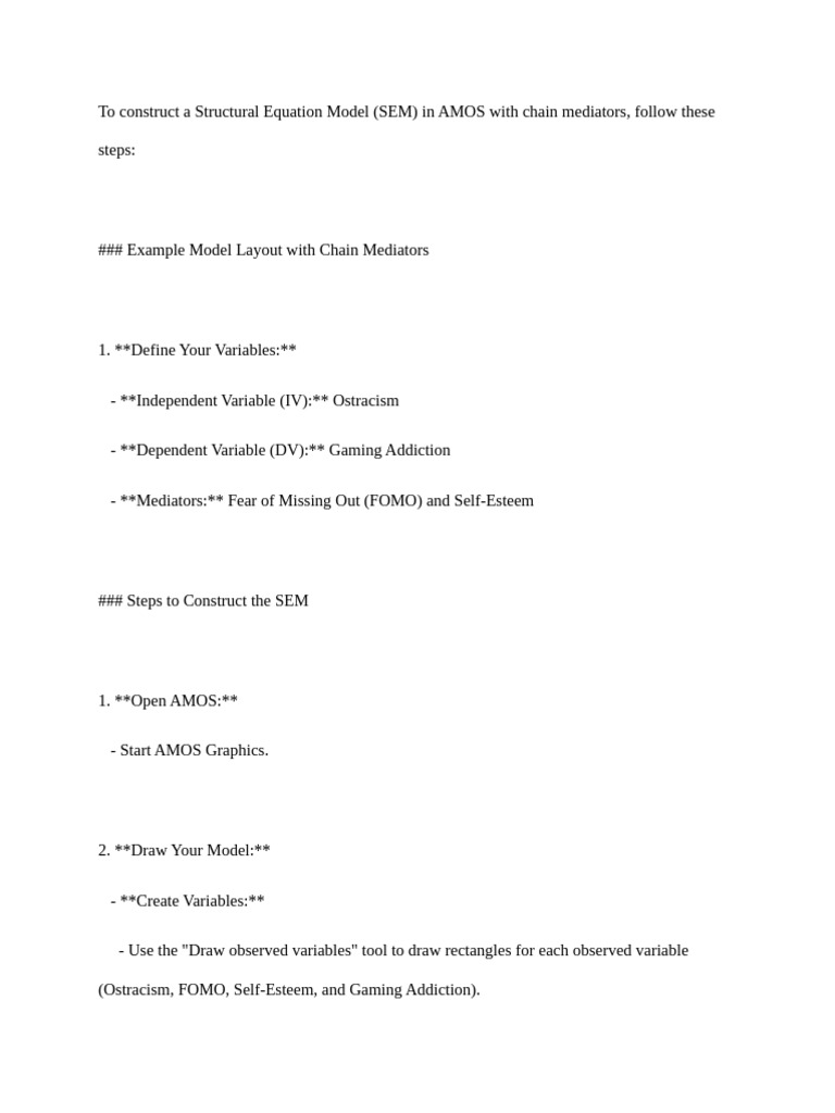 To Construct A Structural Equation Model | PDF | Structural Equation Modeling | Errors And Residuals