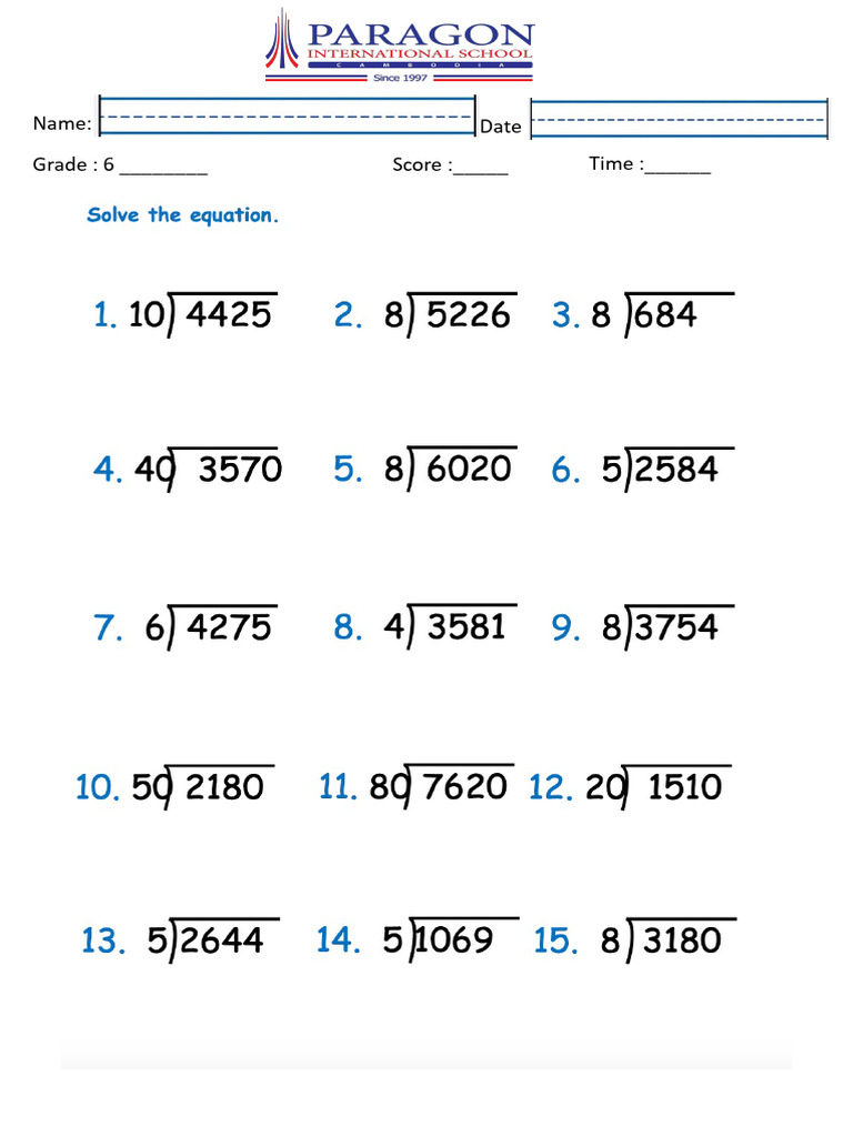 Math Worksheet | PDF
