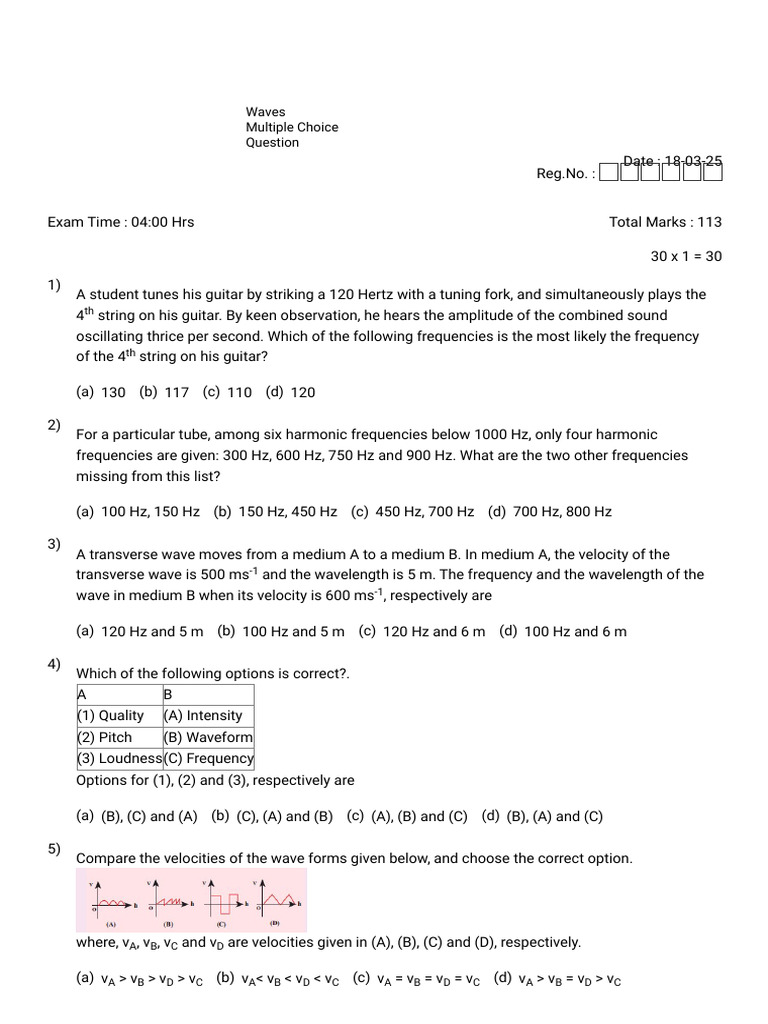 Frequency Calculation for Green Light | PDF | Waves | Sound