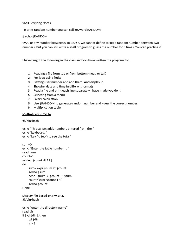 Tips On Shell Scripting | PDF