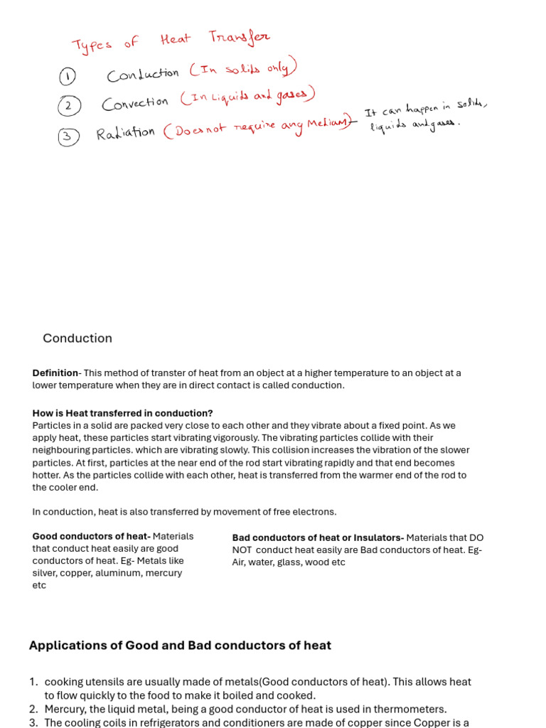 Conduction, Convection and Radiation Notes | PDF | Heat Transfer ...