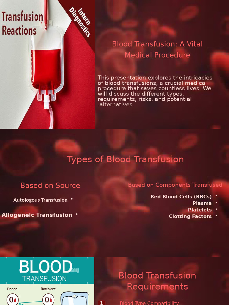 Blood Transfusion: Types, Risks, and Alternatives | PDF