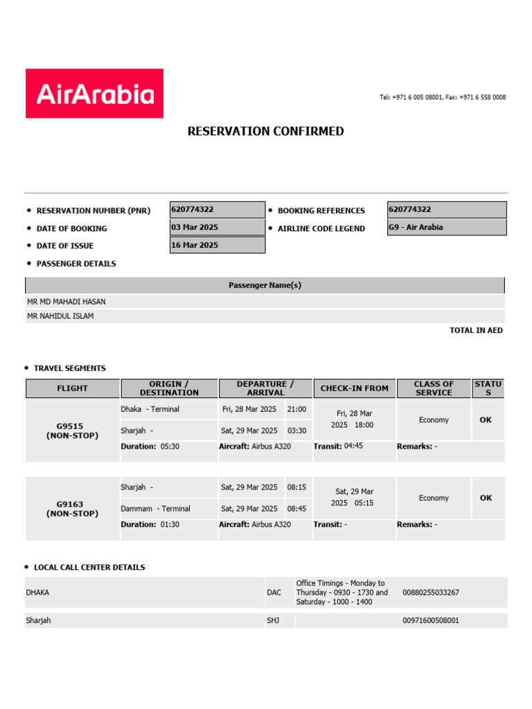 g9 Dac DMM 28 Mar 02 Pax Tkt-620774322 | PDF | Aircraft | Transport