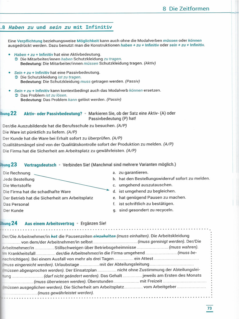 Haben Zu Und Sein Zu Mit Infinitiv - 24 - 03 - Mo | PDF