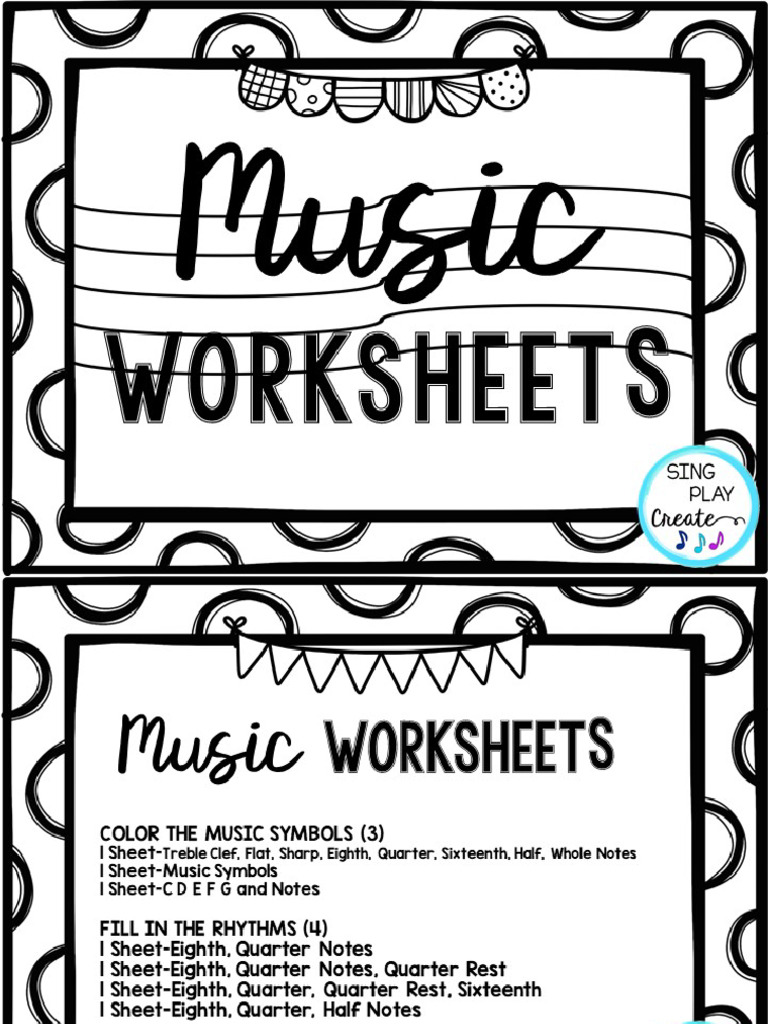 Music Worksheet Freebie Resource | PDF