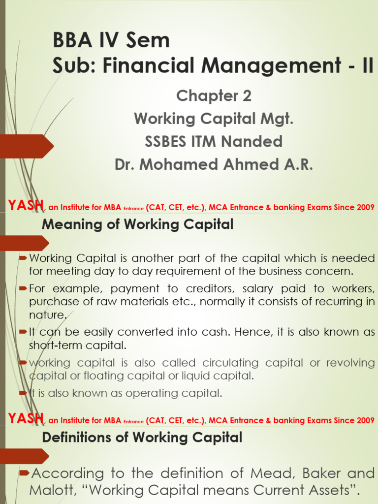 Ch. 2 Working Capital MGT | PDF | Working Capital | Banks