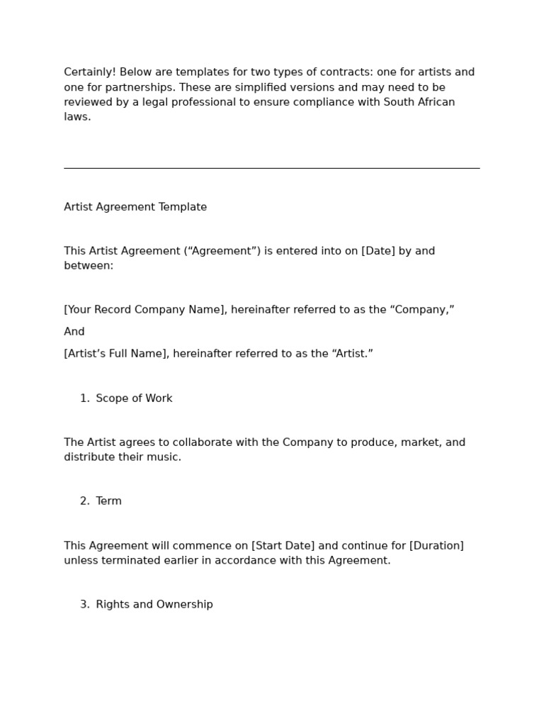Record Label Contract Samples | PDF | Mediation | Partnership