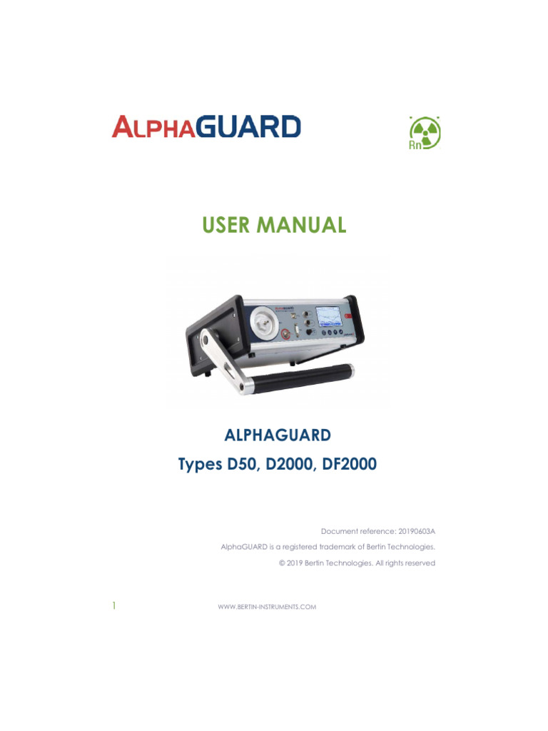 User Manual Alphaguard 2019 | PDF | Electrical Connector | Pressure ...