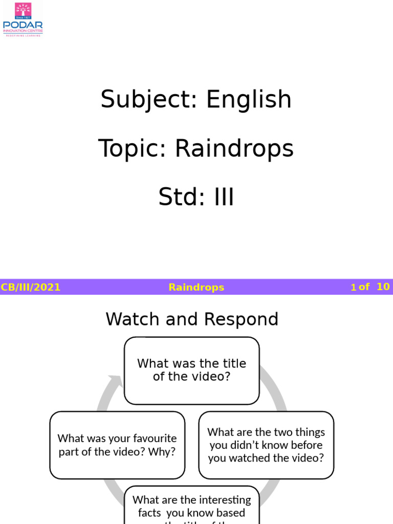 CBSE III Eng Raindrops | PDF