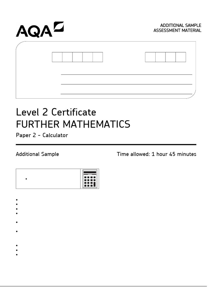 AQA Level 2 FM 8365 Practice Paper 2 | PDF | Factorization | Mathematics