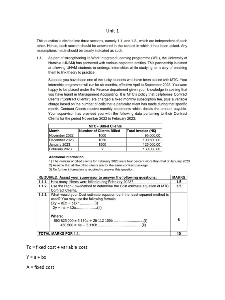 MA 1A unit 1 | PDF | Cost Of Goods Sold | Income Statement