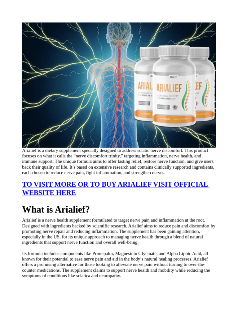 Arialief (LEGIT OR SCAM) - Really Work? | PDF | Dietary Supplements ...