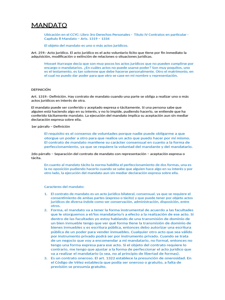MANDATO | PDF | Derecho privado | Justicia