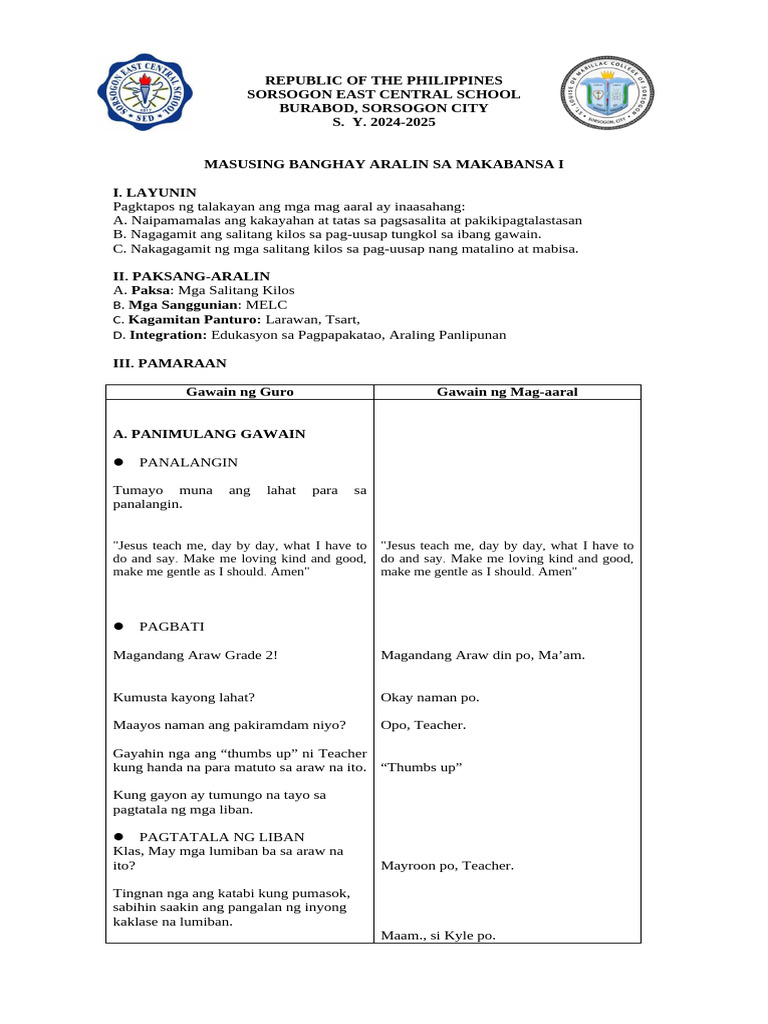 Grade 2 - Fil DLP | PDF