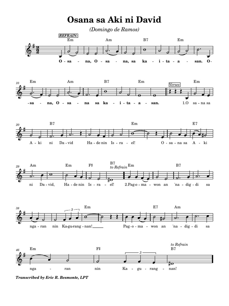 Osana-sa-Aki-ni-David-Palm-Sunday | PDF