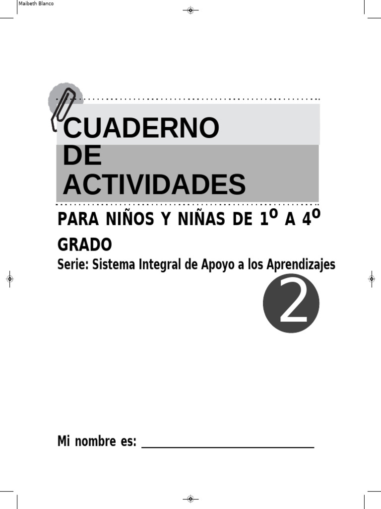 E_3 CUADERNO DE ACTIVIDADES 2do Grado | PDF