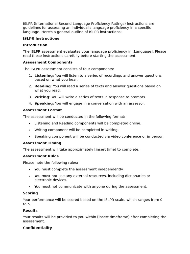 ISLPR Instructions | PDF