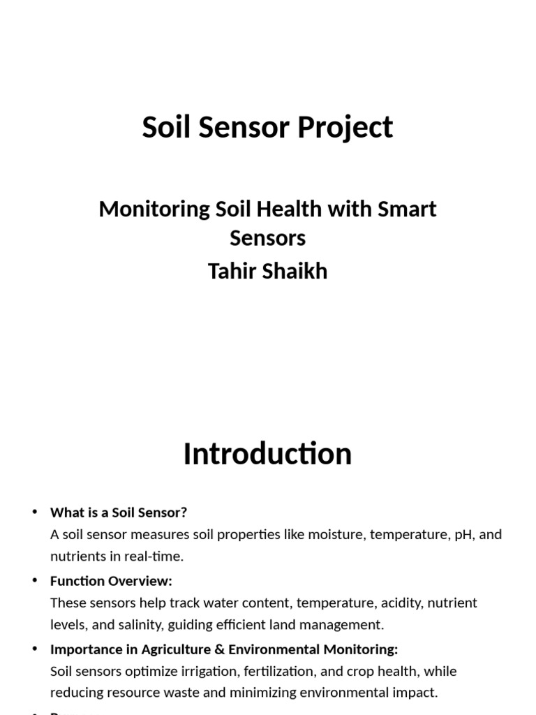 Smart Soil Sensor System for Agriculture | PDF | Soil | Agriculture