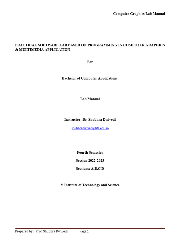 405 - CG (LAB) Mannual | PDF | 2 D Computer Graphics | Curve