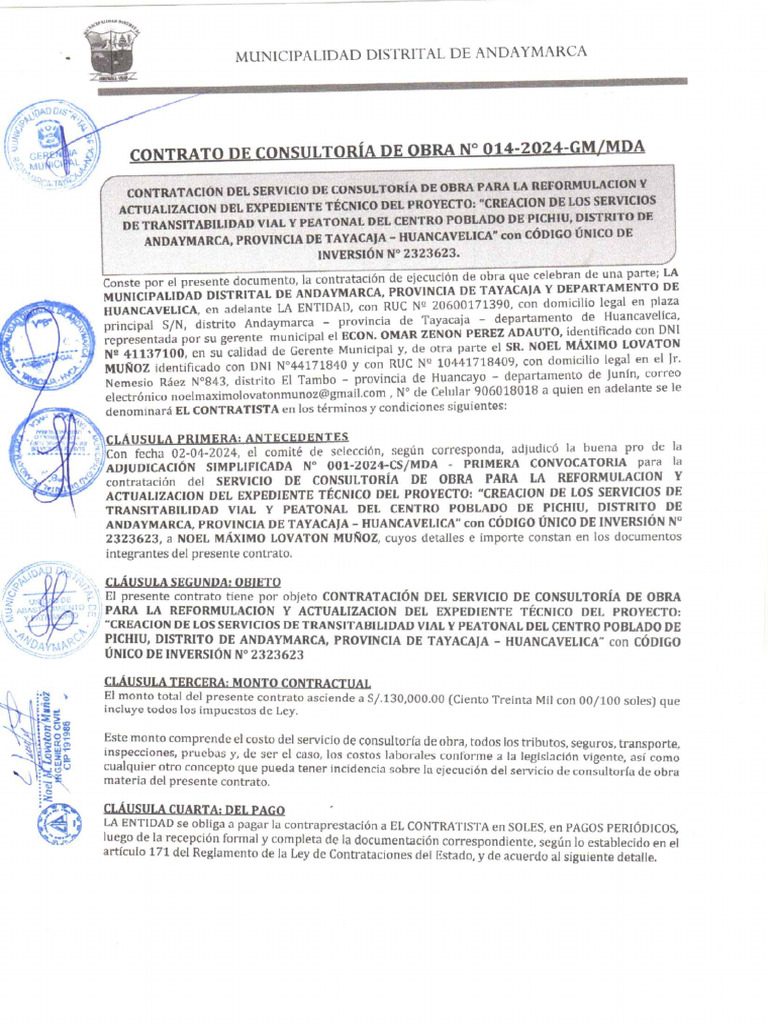 Contrato #014-2024-Gm-Mda | PDF