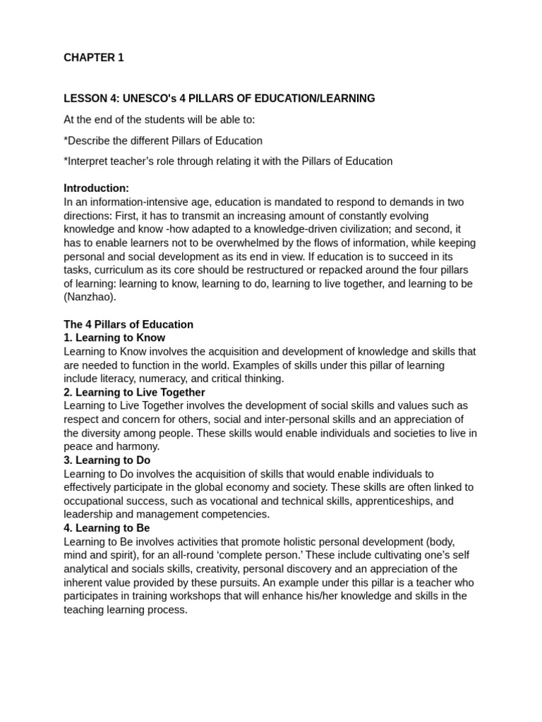 Chapter 1 - Lesson 4 | PDF